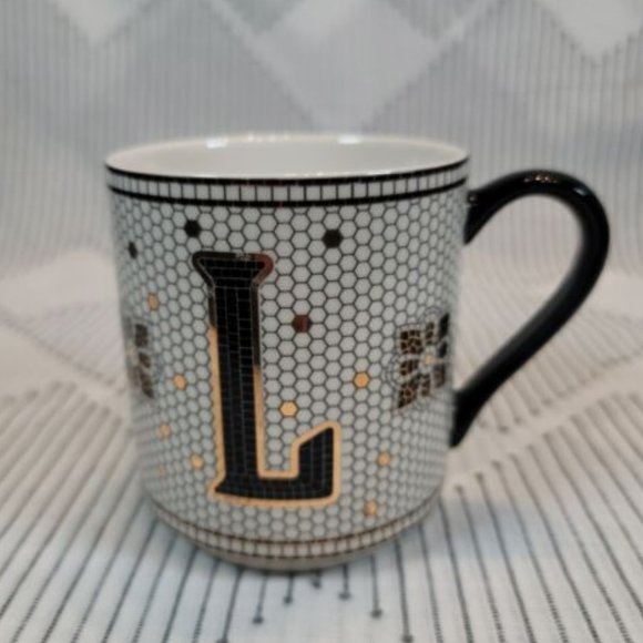 Anthropologie | Dining | Anthropologie Tiled Margot Monogram Mug Letter ...